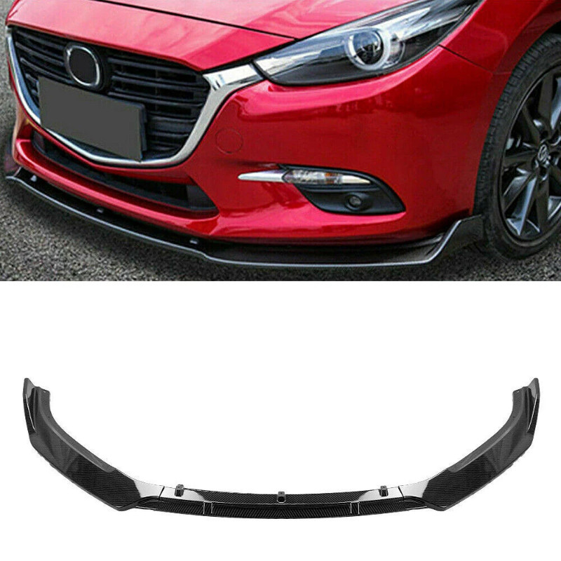 Front Bumper Spoiler Lip For MAZDA 3 Axela Mazda3 2014-2018 Carbon ...