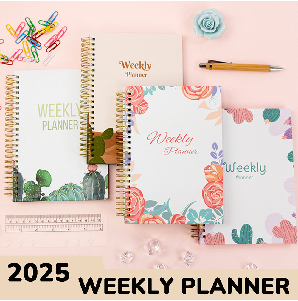 2025 Weekly Planner Spiral Notebook Notepad Daily Monthly Chedule ...