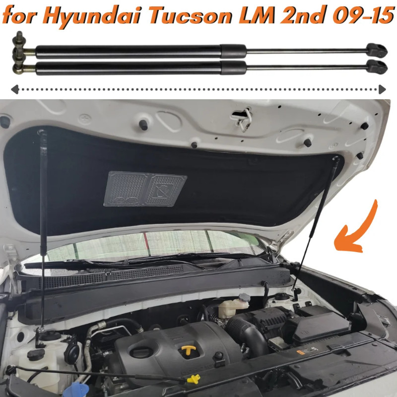 Qty(2) Front Bonnet Hood Gas Struts Springs Dampers for Hyundai Tucson ...