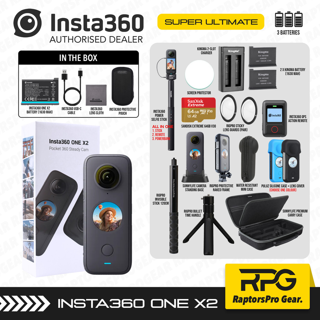 Insta360 ONE X2 – 5.7K 360° Camera | Waterproof & Stabilized Action Cam | Shopee Malaysia