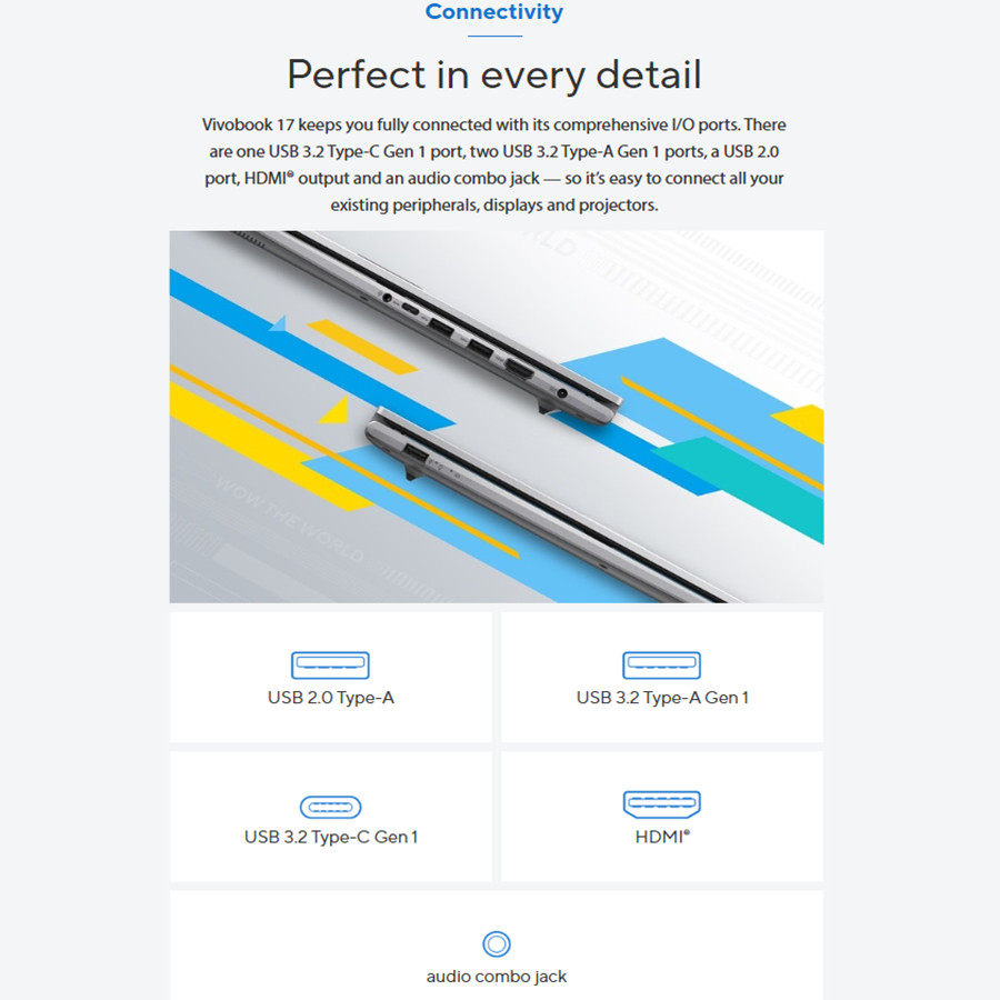 Asus VivoBook 17 A1704V-AAU012WMS Laptop (C7-150U 5.4GHz,1TB PCIe SSD ...