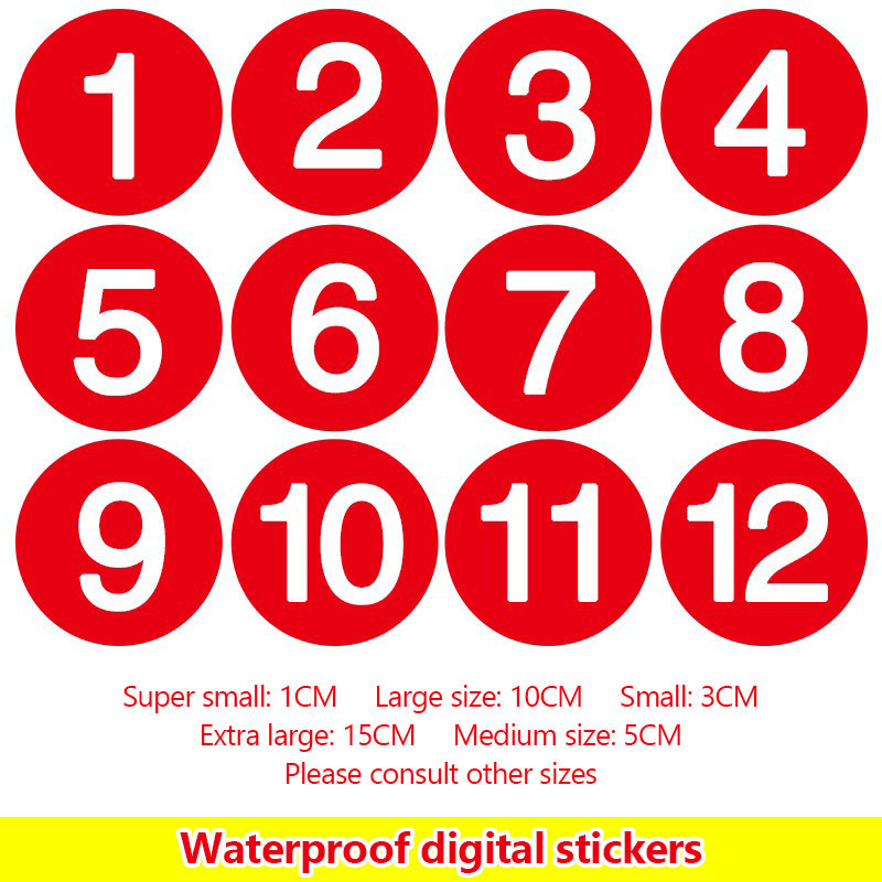 PVC Number Labels Waterproof Self Adhesive Floor Table Contest Bulk ...