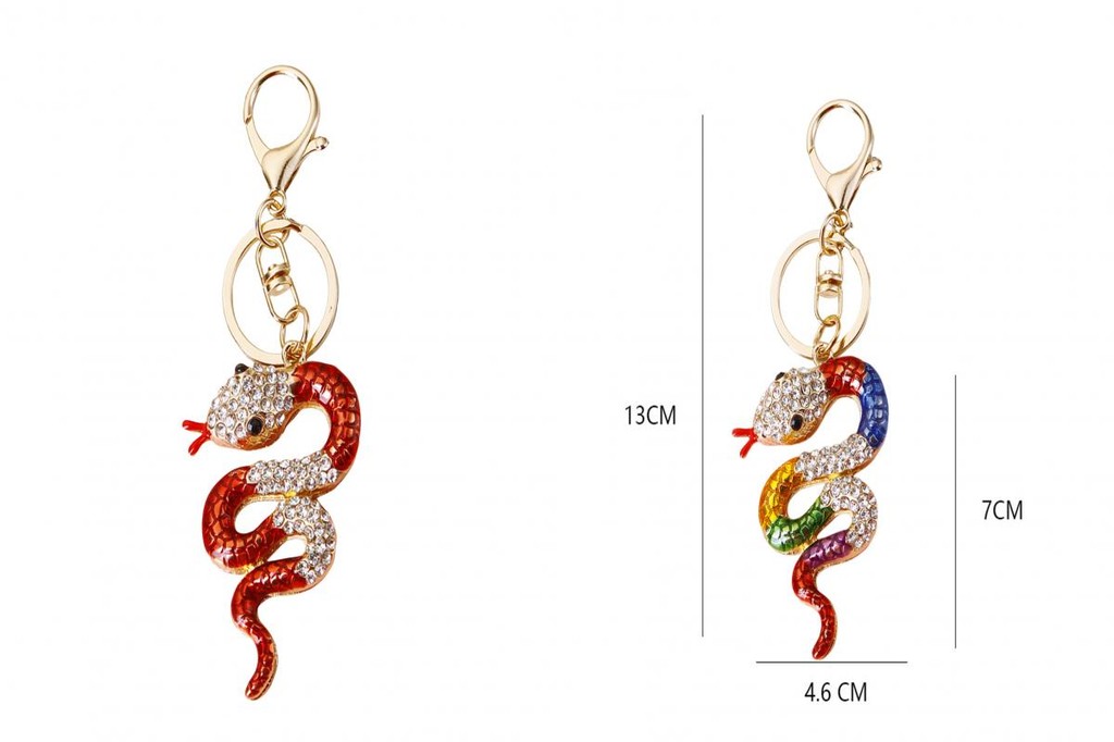 [beautymart] Metal Rhinestone Keychain Good Luck Snake Keychain 2025 ...