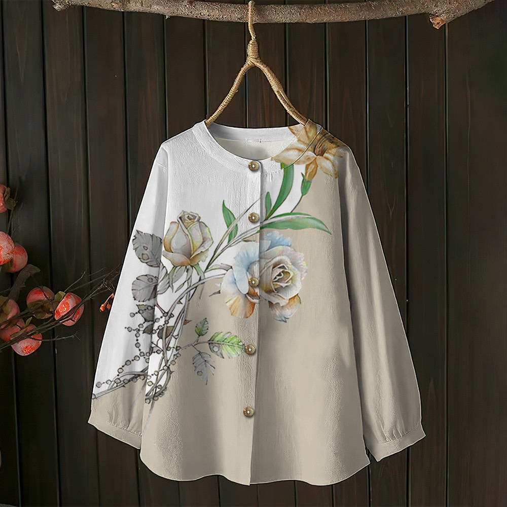 Baju Plus Size Muslim Blouse Baju Raya Elegant Floral Women's Shir ...