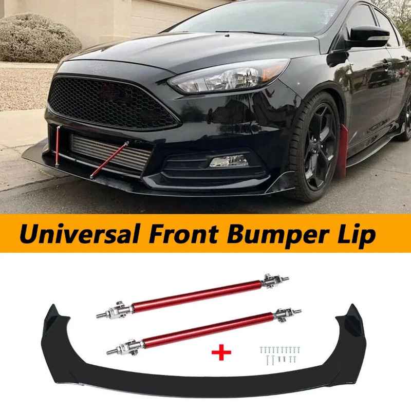Universal Front Bumper Lip Side Spoiler Splitter Chin Body Kit Guard ...