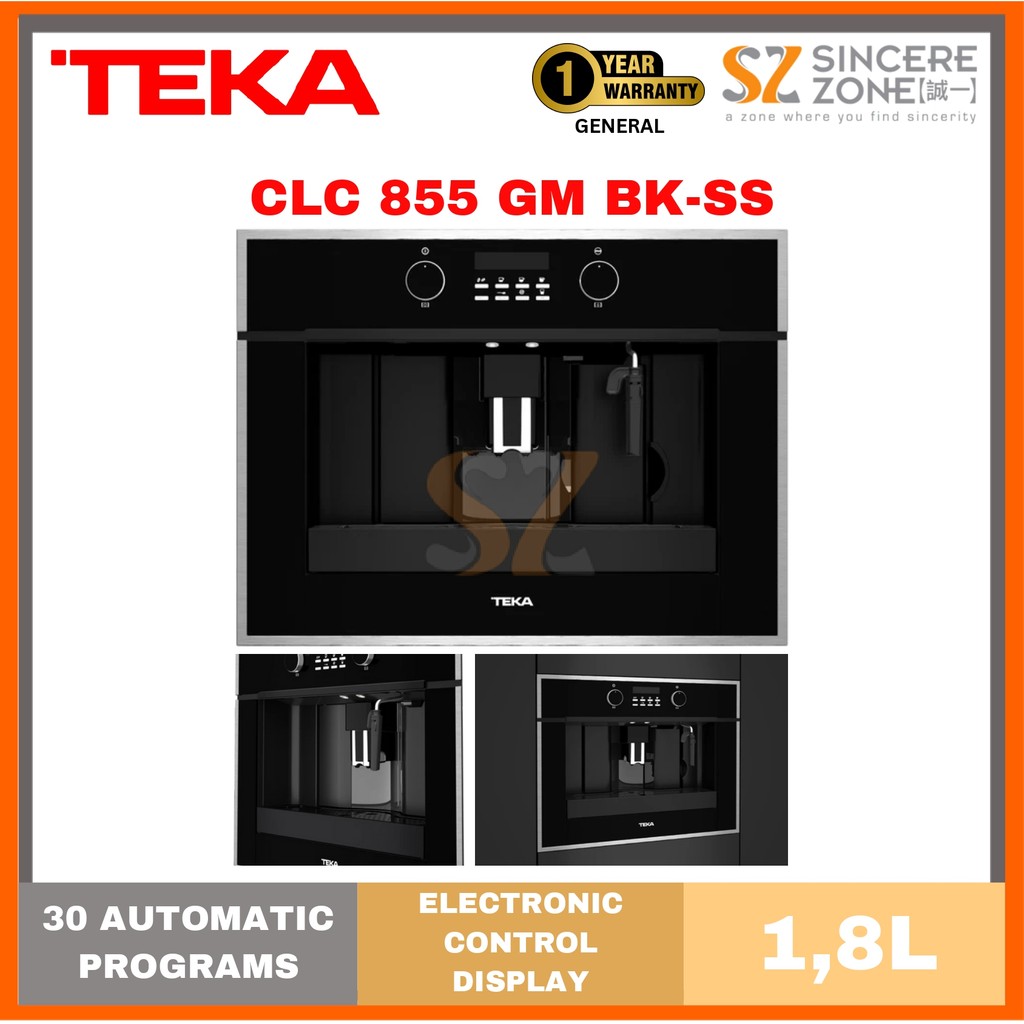 TEKA CLC 855 GM BK-SS Built-in Coffee Maker with 30 Programs and 15 Bar ...