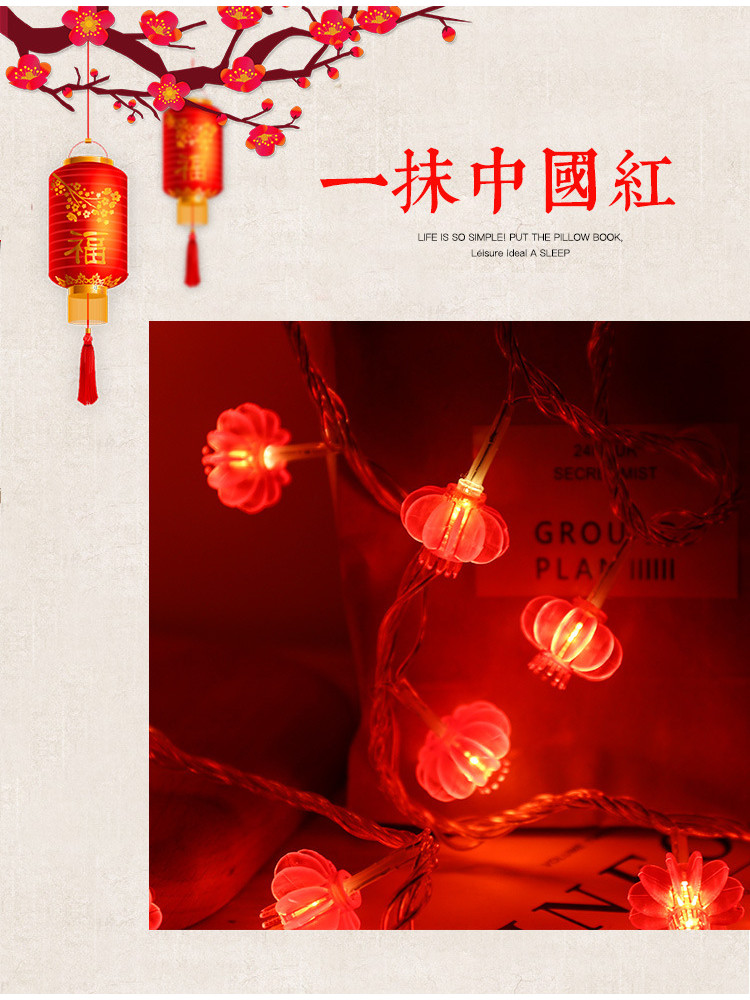 CNY Lights LED Red Lantern Fairy Lights with Battery USB Plug in ...