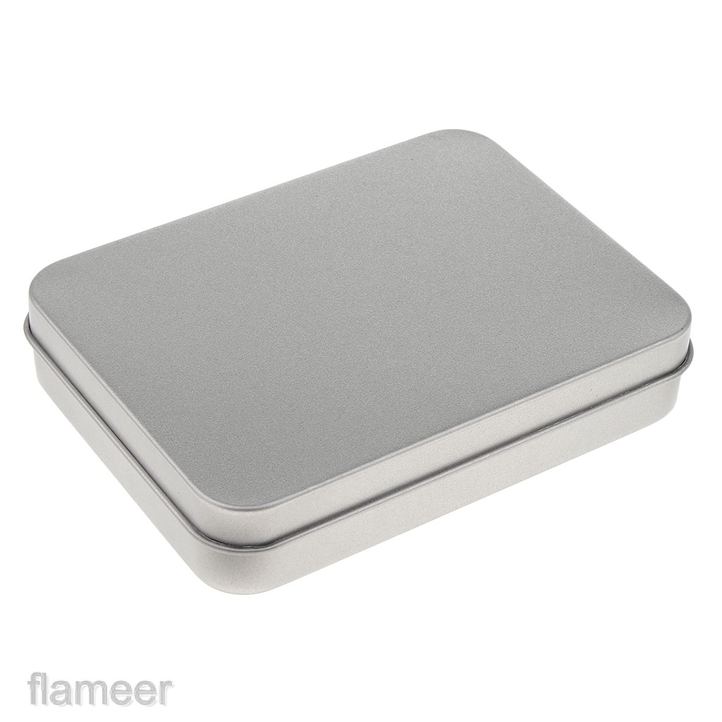 in stock [FlameerMY] Empty Silver Metal Rectangular Empty Hinged Tins ...