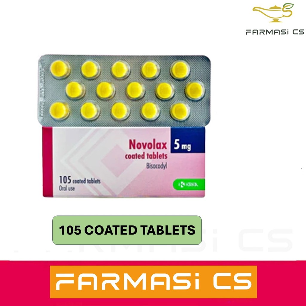 Novolax Bisacodyl 5mg 105 Coated Tablets EXP:08/2025 [ FARMASI CS ...