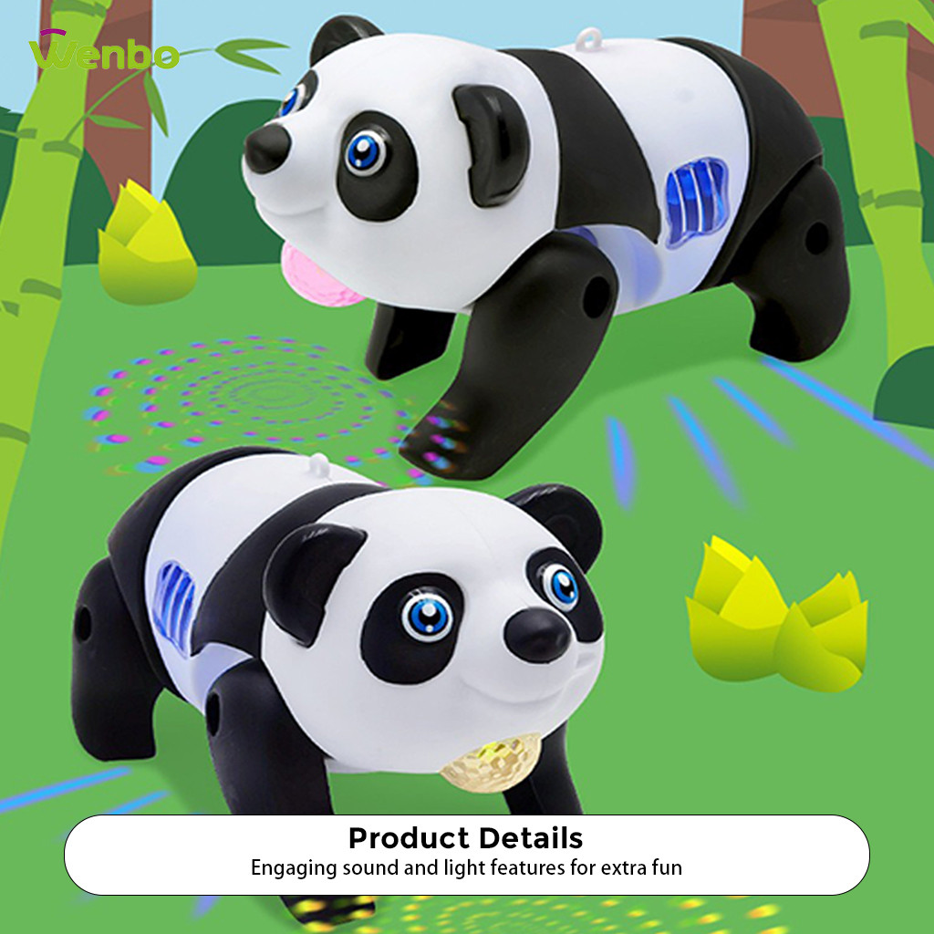 Wenbo Electric Walking Panda Toy For Kids Cute Leashed Animal With ...