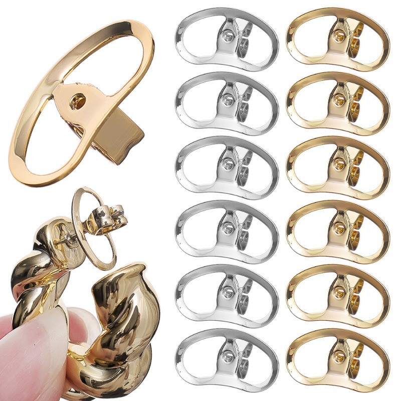 2PCS Big Earring Lifters Metal Earring Stoppers - Backings Pierced ...