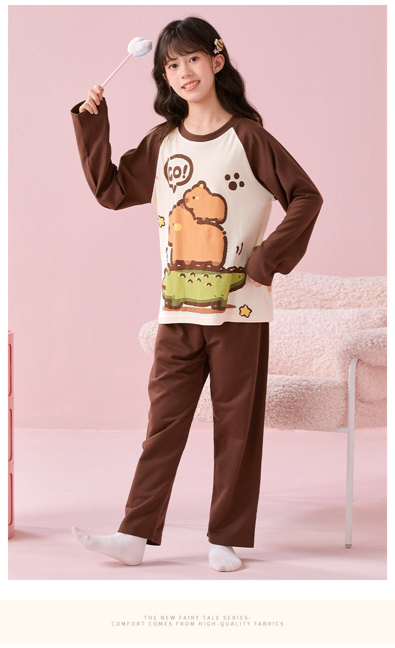 Kids Pyjamas Children Girls Cute Cartoon Capybara Loopy Sleep Wear ...