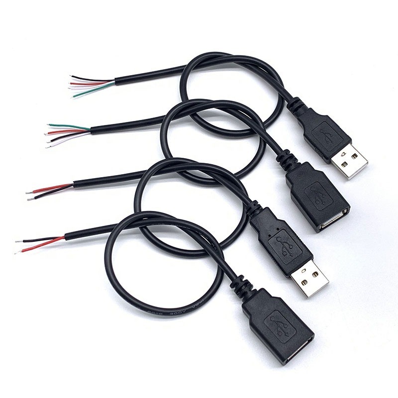 USB Power Supply Extension Cable 4Pin 2Pin 4 Wires DIY Data Cable Line ...