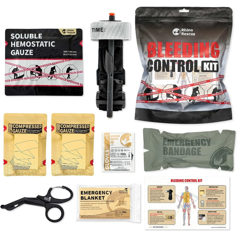 RHINO RESCUE Firsts Aid Kit, IFAK Trauma Kit, First Aid Refill Kit with ...