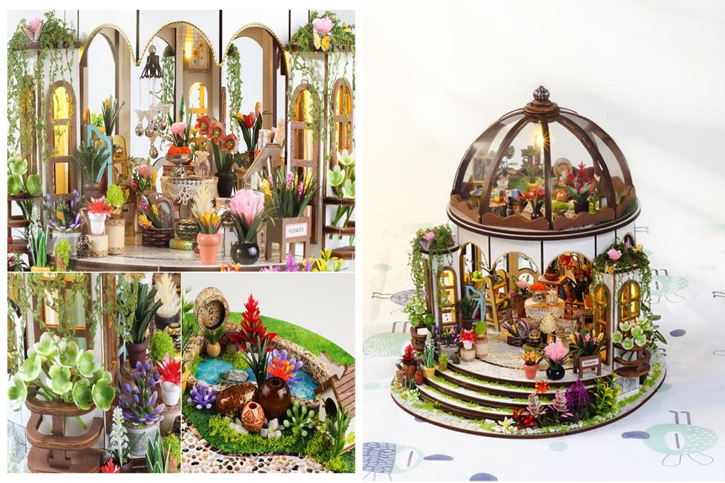 surpriseprice| Mini Greenhouse Toy Greenhouse Model Kit Diy Mini ...