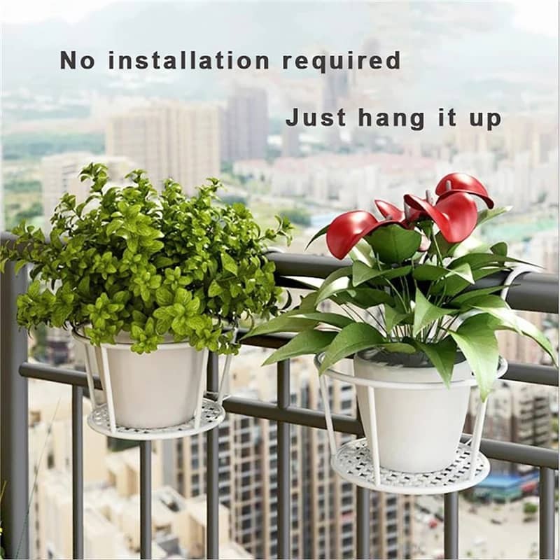 【NV Ready Stock】Balcony Iron Metal Flower Pot Basket Hanger Plant ...