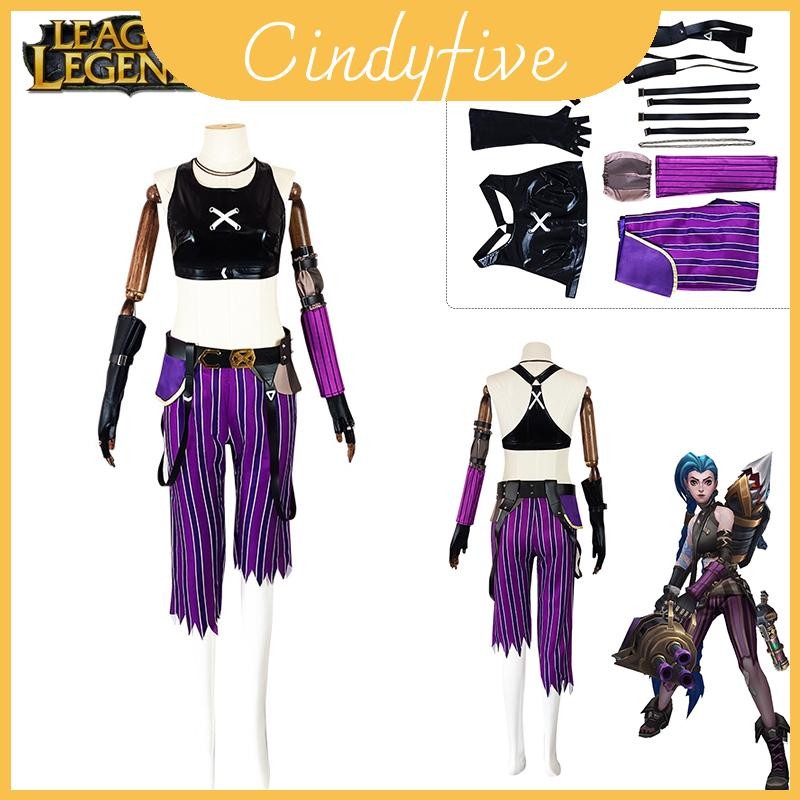 Legends Of League Jinx Cosplay Costume Halloween Party Uniform Set ...
