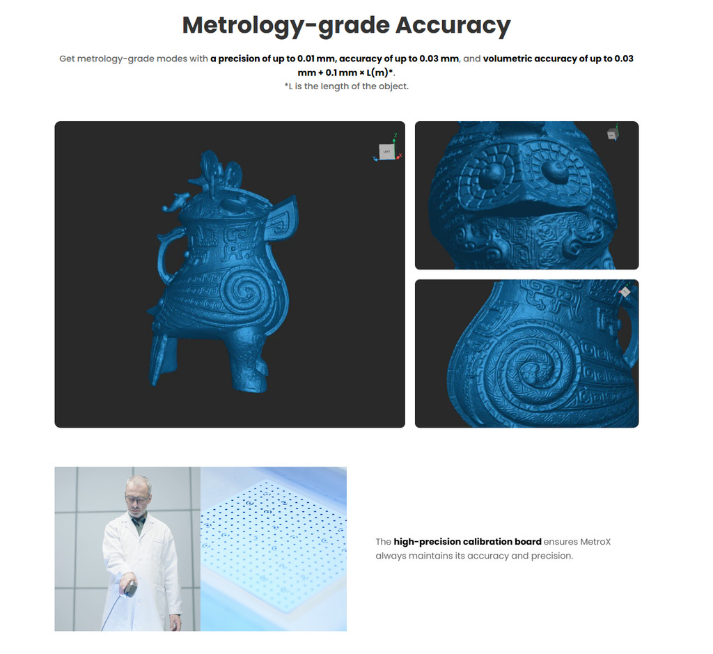 Revopoint MetroX 3D Scanner, Blue Laser Line and Full-field Structured ...
