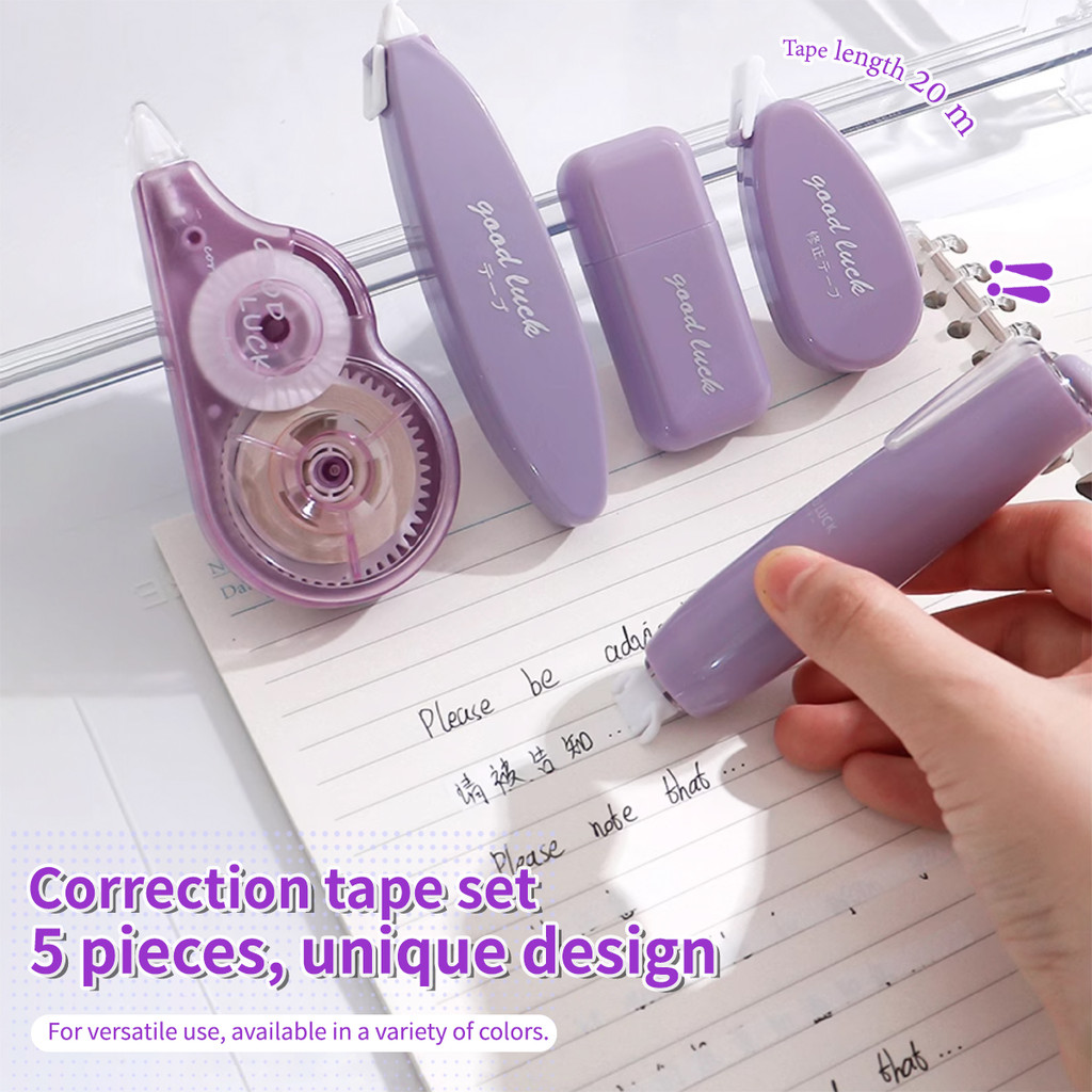 5Pcs Correction Tape Set Creative Gradient Color Simple Large Capacity ...