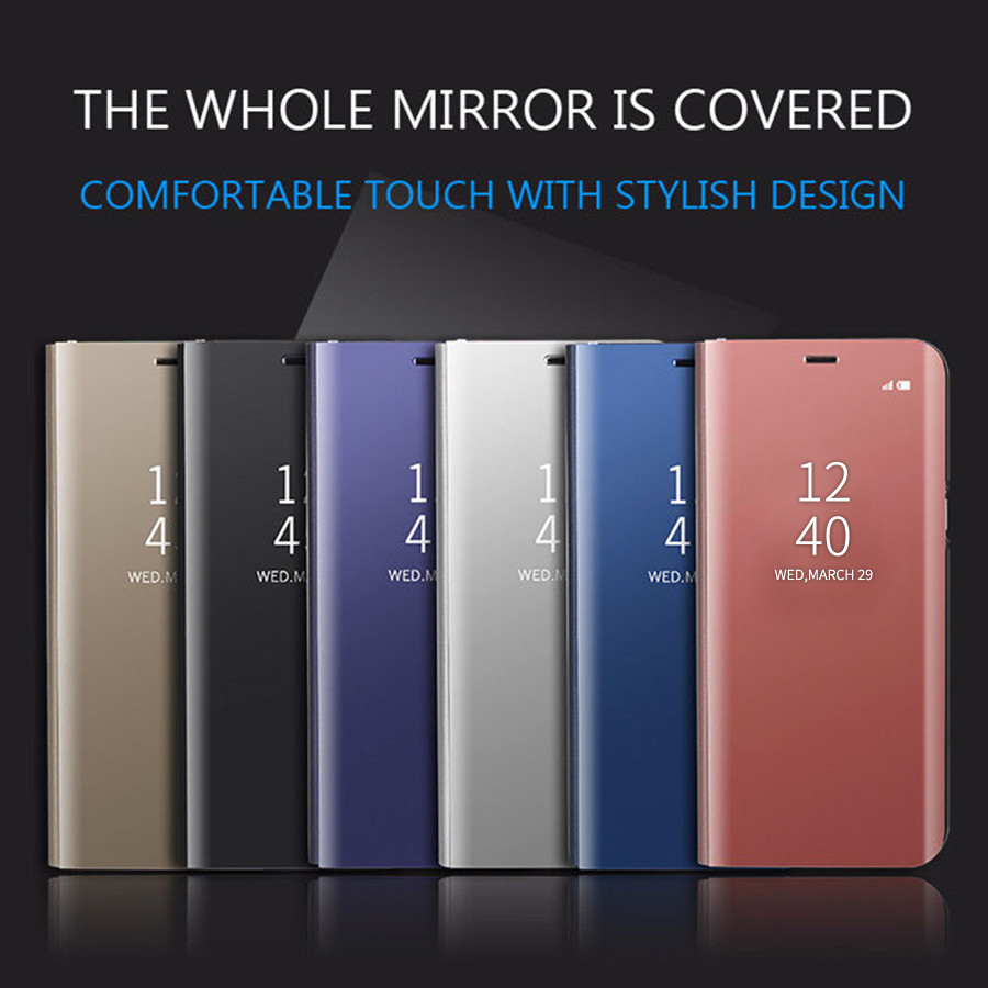 Full Protection Mirror Flip Bracket Phone Case For iPhone 16e 16 15 14 ...