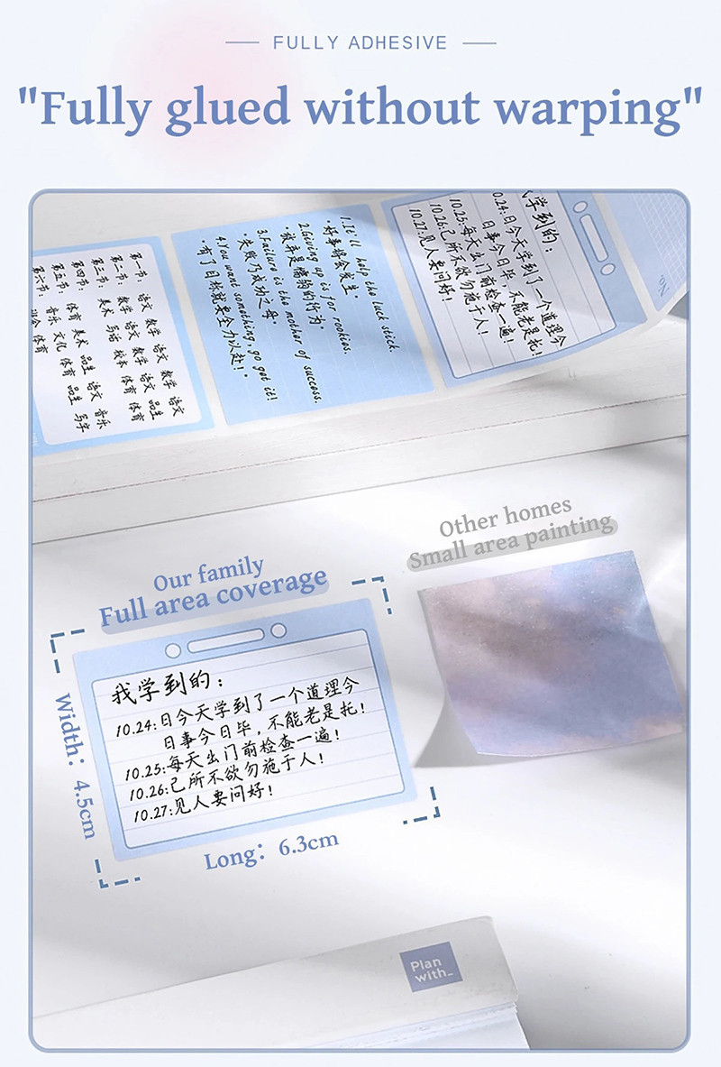 Pull-Out Sticky Notes Box 256 Sheets Full Adhesive Tearable Writable ...