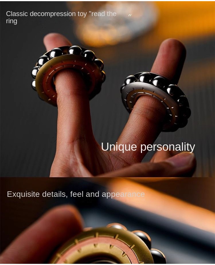 Mantra Ring Bead Fidget Spinner - Precision Metal Alloy EDC Toy - Multi ...
