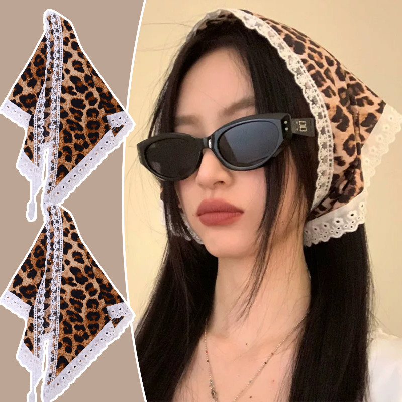 Y2K Spice Girls Leopard Headscarf - Women's Bandana Headband - Dark ...