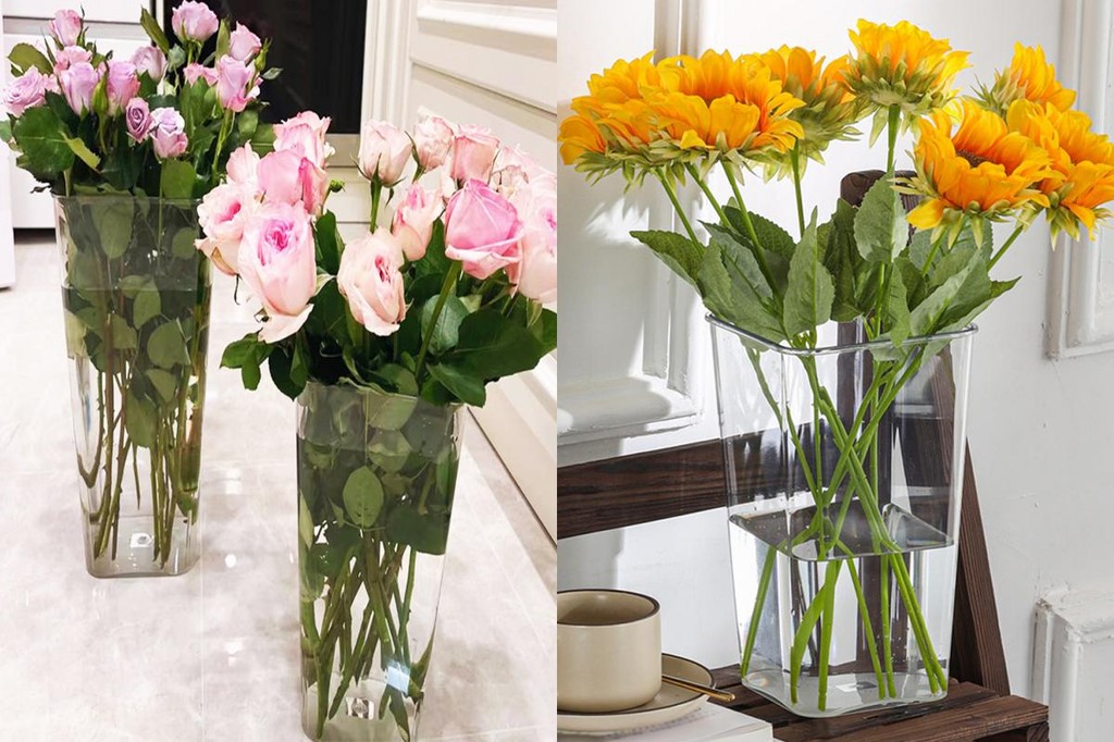 [poslajudo] Simple Design Vase Shatterproof Vase Elegant Clear Acrylic ...