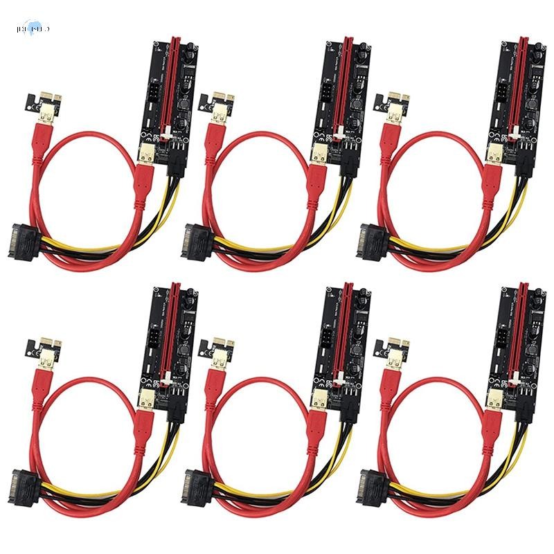 in stock 6-Pack PCIe Dual Chip PCI-E 16X to 1X Powered Riser Adapter ...