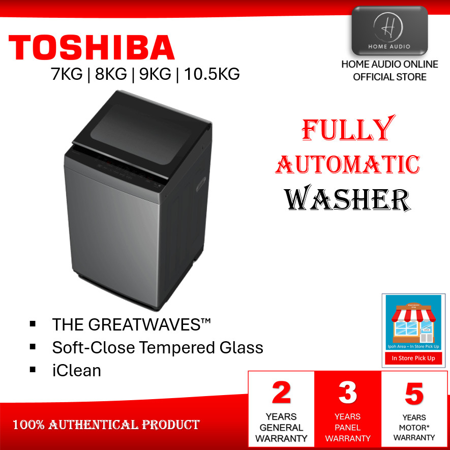 Toshiba Top Load Washer [ 7KG | 8KG | 9KG | 10.5KG | 12KG | 17KG] Washing Machine Washer Mesin ...