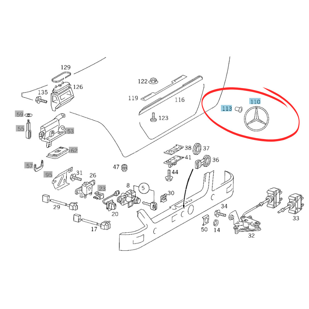 Original Mercedes Benz BOOT " STAR " LOGO W140 W251 2517580058 ...