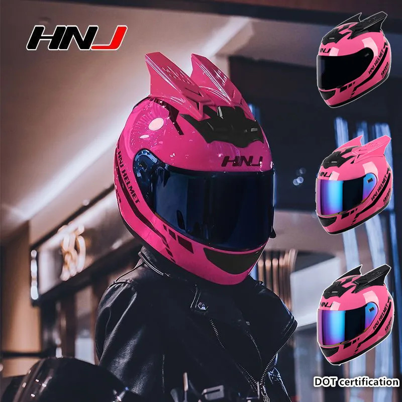 HNJ Men Motorcycle Helmet Women Full Face Helmet Riding Personality ...