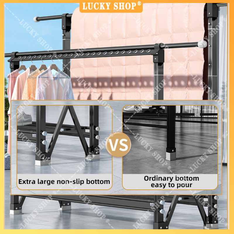 Clothes Drying Rack Folding Aluminum Alloy Balcony Clothes Rack With ...