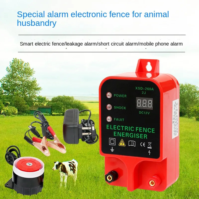 10KM Electric Fence Energizer Livestock LCD High Voltage Pulse Shepherd ...