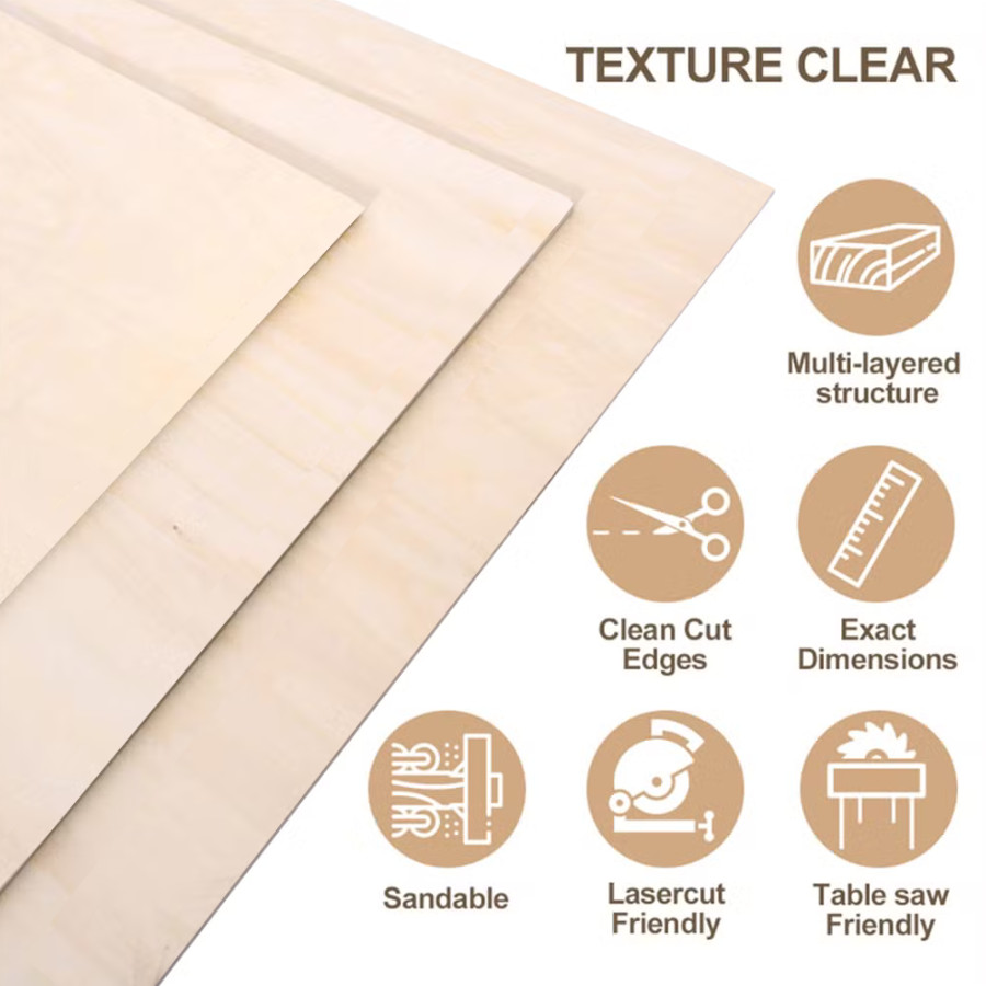 15Pcs Craft Board Thin Wood Sheets 1mm for Toys Building Carving ...
