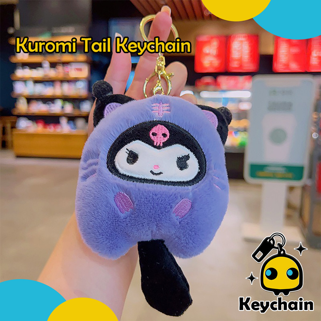 💛Kuromi Keychain Plush Doll Keychain Cute Kicing Kuromi Sanrio Gift ...