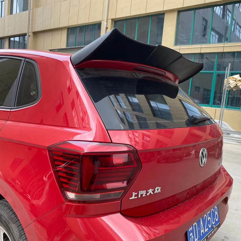 For VW Polo Spoiler High Quality ABS Material Car Rear Wing Primer ...