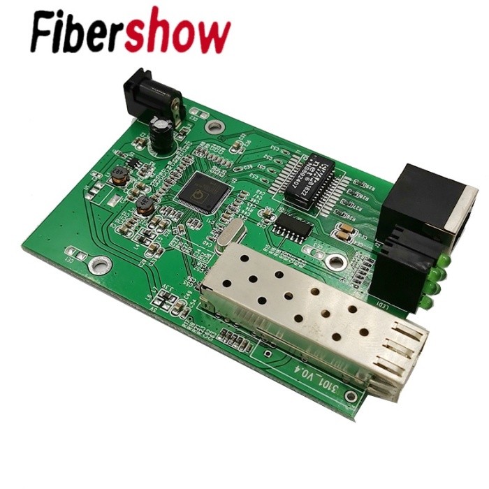 Fiber Optical media converter 1 port sfp to 1 rj45 gigabit optical fiber ethernet Qualcomm chip ...