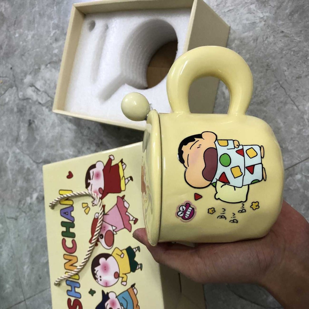 【Fast shipping】Crayon Shin-Chan Mug Ceramic Glass Breakfast Coffee Cup ...