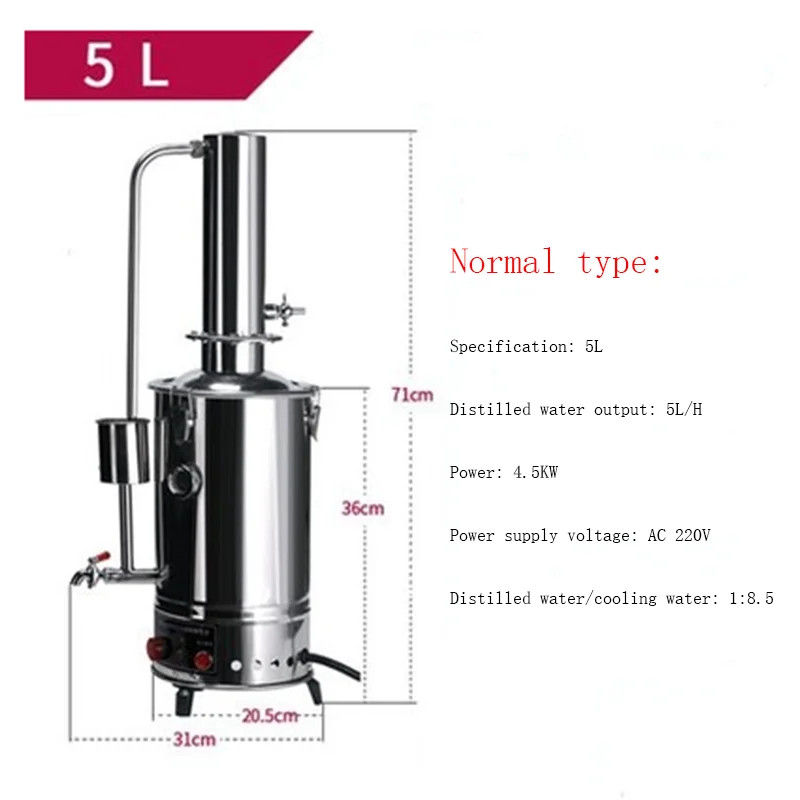 Lab Pure Water Distiller Electric Stainless Moonshine Still Filter And ...