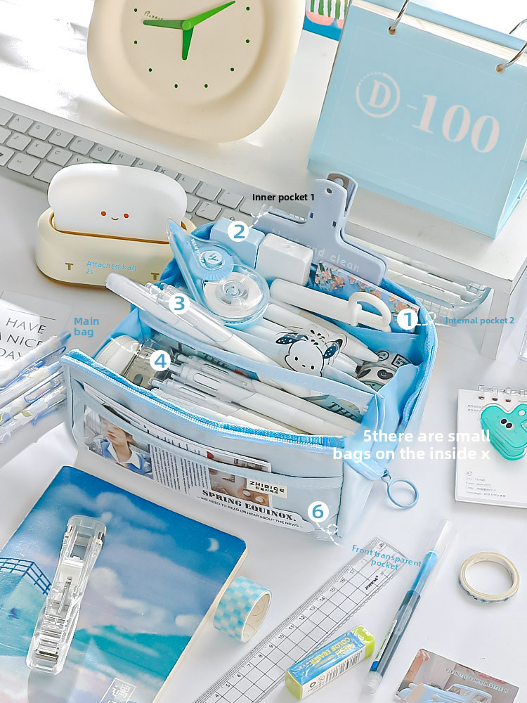 10-Layer Prism Clear Pencil Case - Large Capacity Waterproof Organizer ...