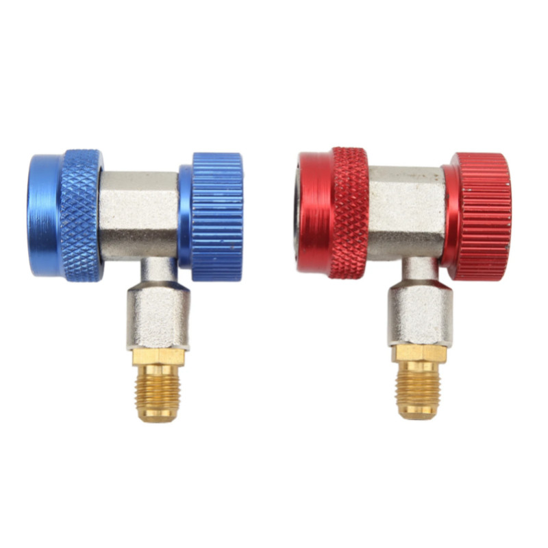 2Pcs R134A Auto Car AC Quick Coupler Connector Brass Adapters Air ...