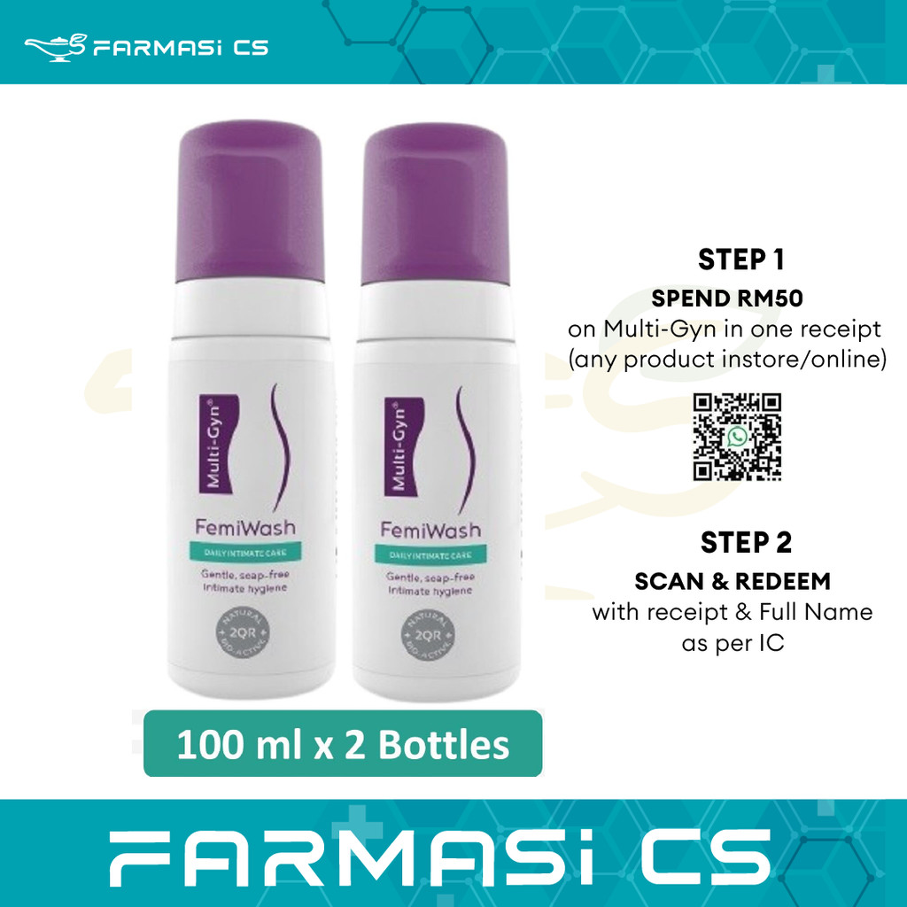 Multi-Gyn Femiwash 100ml x 2 bottles (TWIN) EXP:08/2026 [Mild Hygiene ...