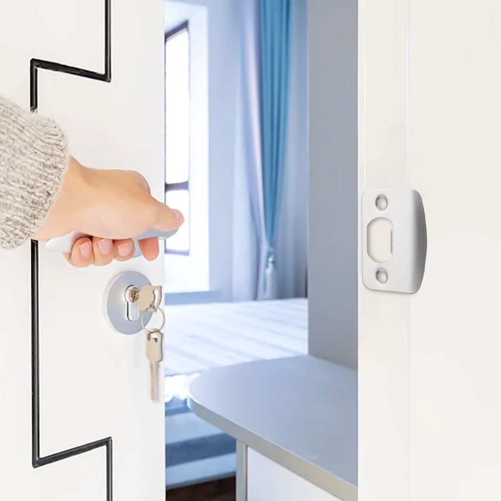Door Lock Strike Plate with Spacer Shim Door Security Lock Repair Kits ...