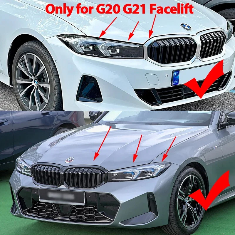 New BMW G20 LED Light Car Gloss Black Front Bumper Grille Daylight ...