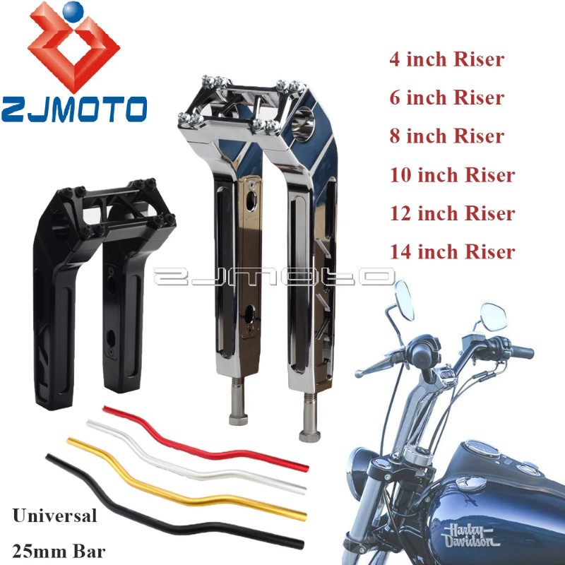 4''-14'' Club Style Pullback Handlebar Risers w/ Mounting Hardware For ...