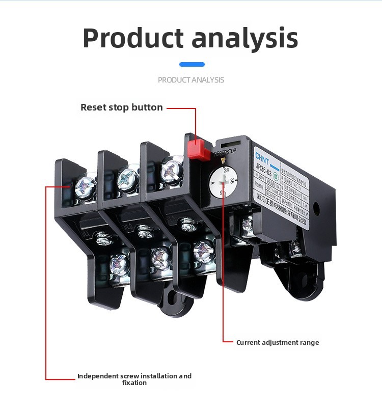 Chint Thermal Relay JR36-20 Overload Protection 63A Current Overload ...