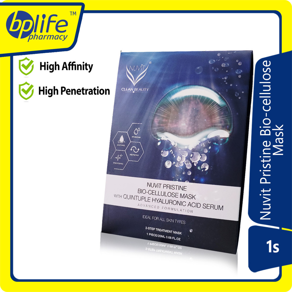 Nuvit Pristine Bio-Cellulose Mask With Quintuple Hyaluronic Acid Serum 1s | Shopee Malaysia