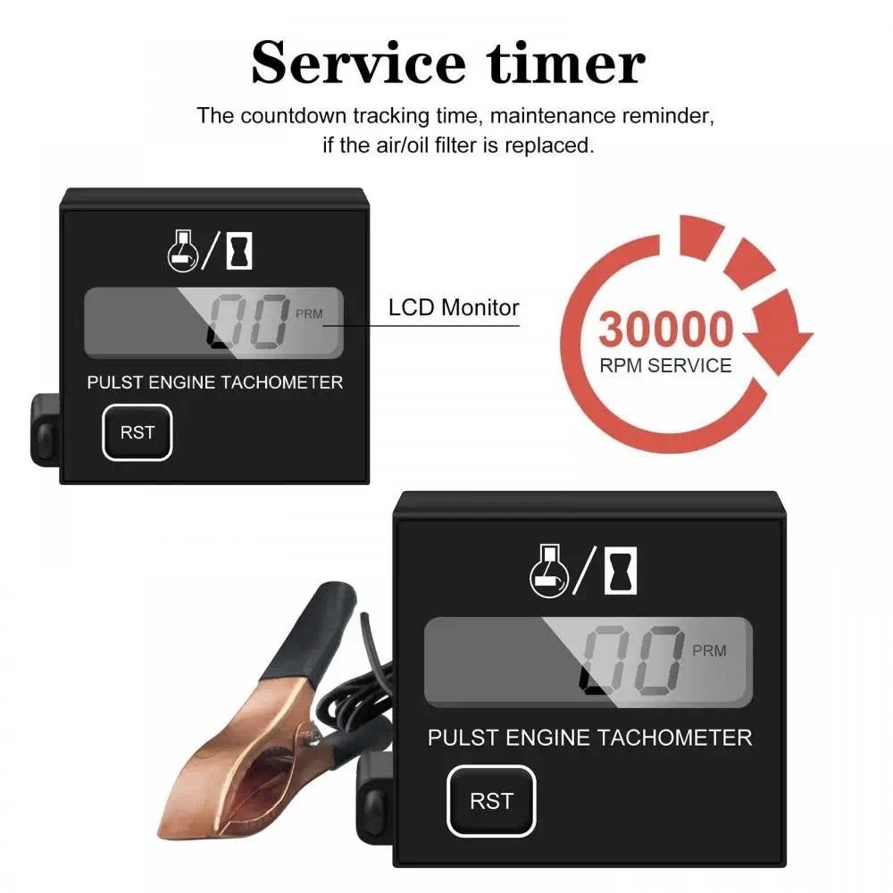 Digital Chainsaw Tachometer Motorcycle Tach Gauge Pulse Speedometer for ...