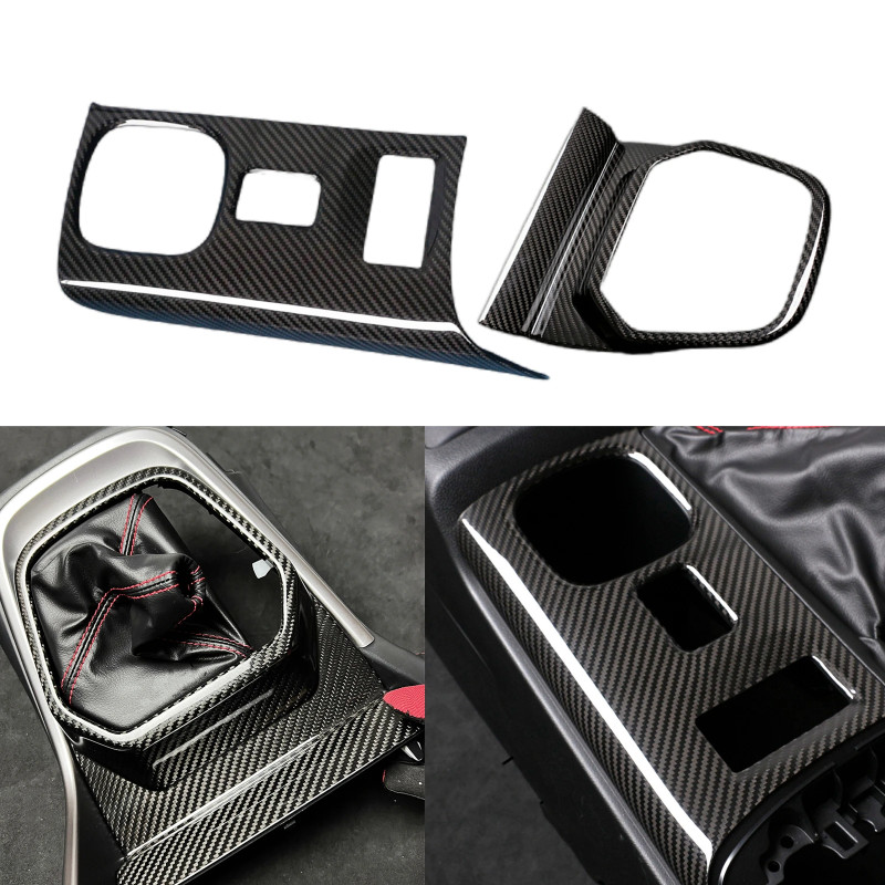 Inner Center Console Gear Shift Panel Trim + Seat Heating Button Cover ...